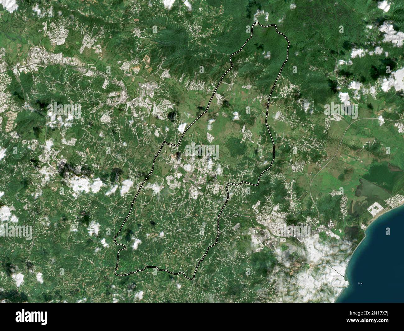 Las Piedras, municipality of Puerto Rico. Low resolution satellite map ...