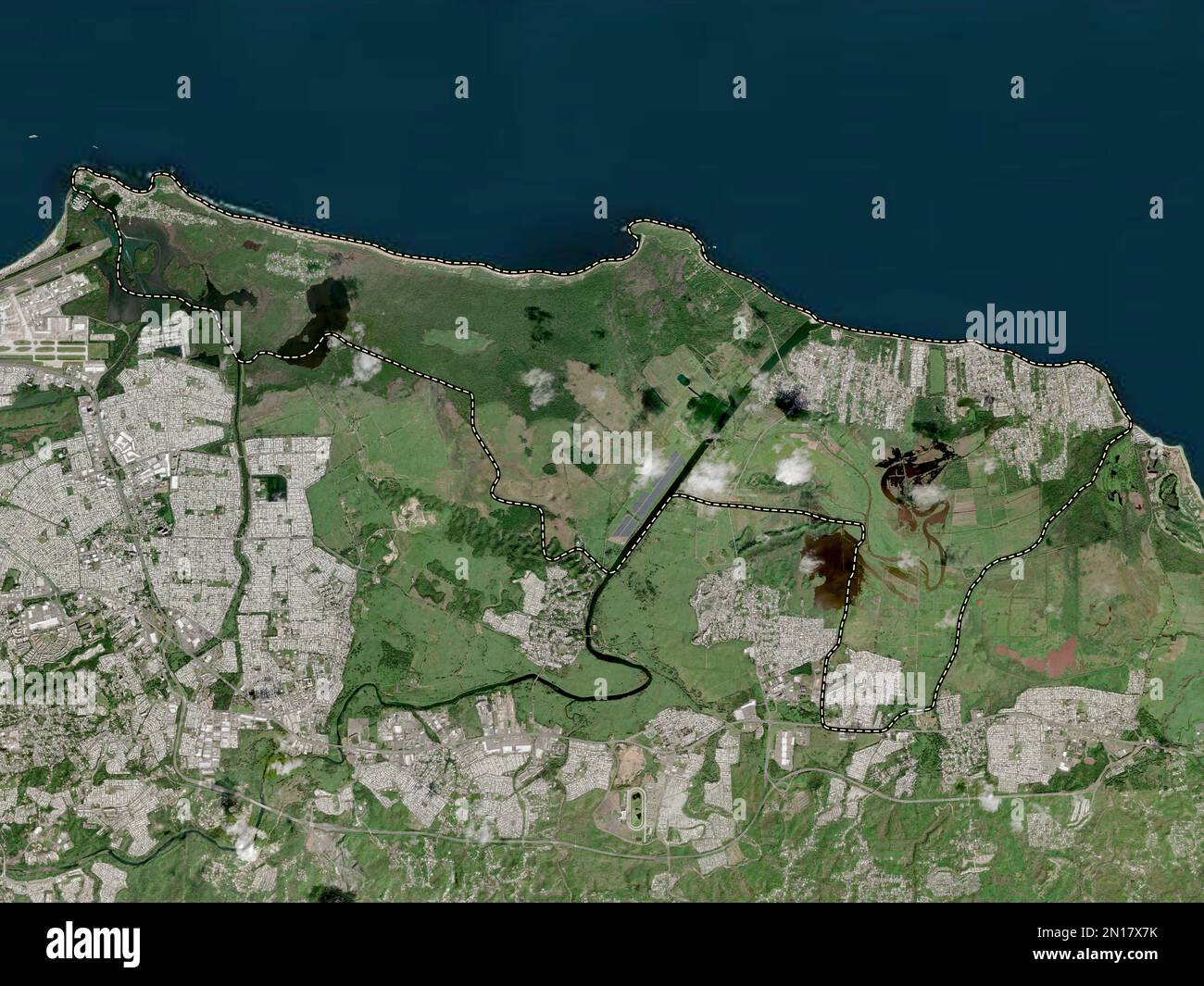 Loiza, municipality of Puerto Rico. High resolution satellite map Stock ...