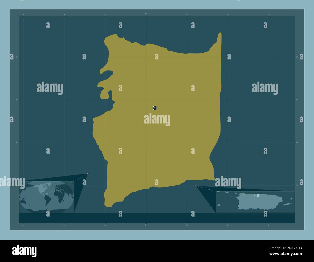 Manati, municipality of Puerto Rico. Solid color shape. Corner ...