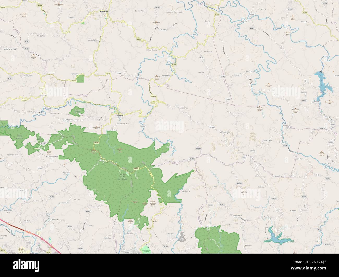 Maricao, municipality of Puerto Rico. Open Street Map Stock Photo - Alamy