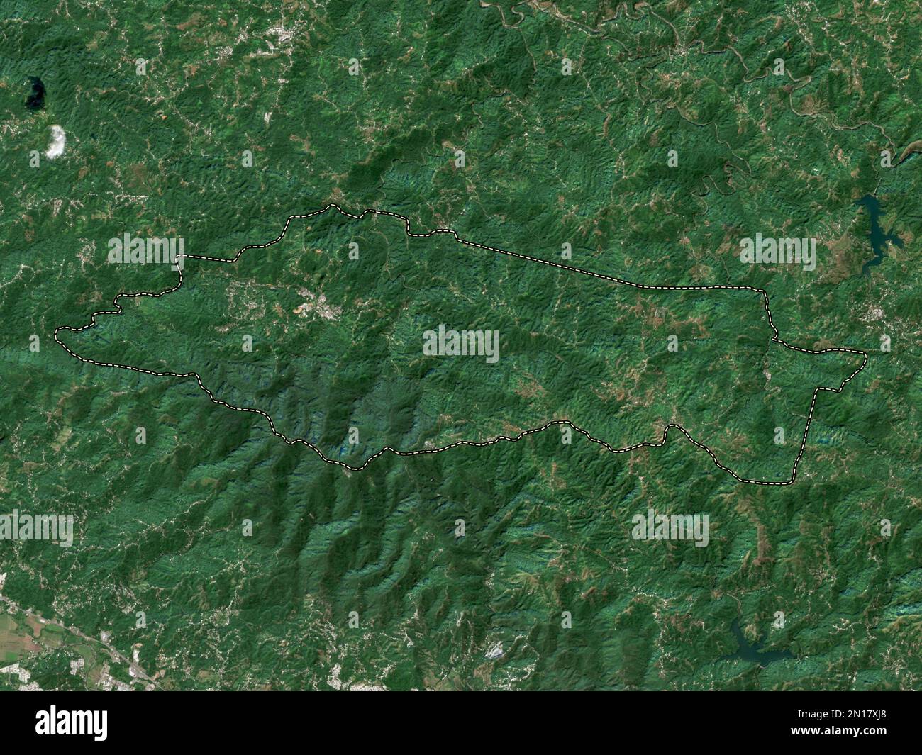 Maricao, municipality of Puerto Rico. Low resolution satellite map ...