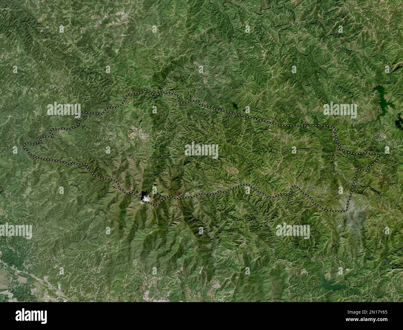 Maricao, municipality of Puerto Rico. High resolution satellite map ...