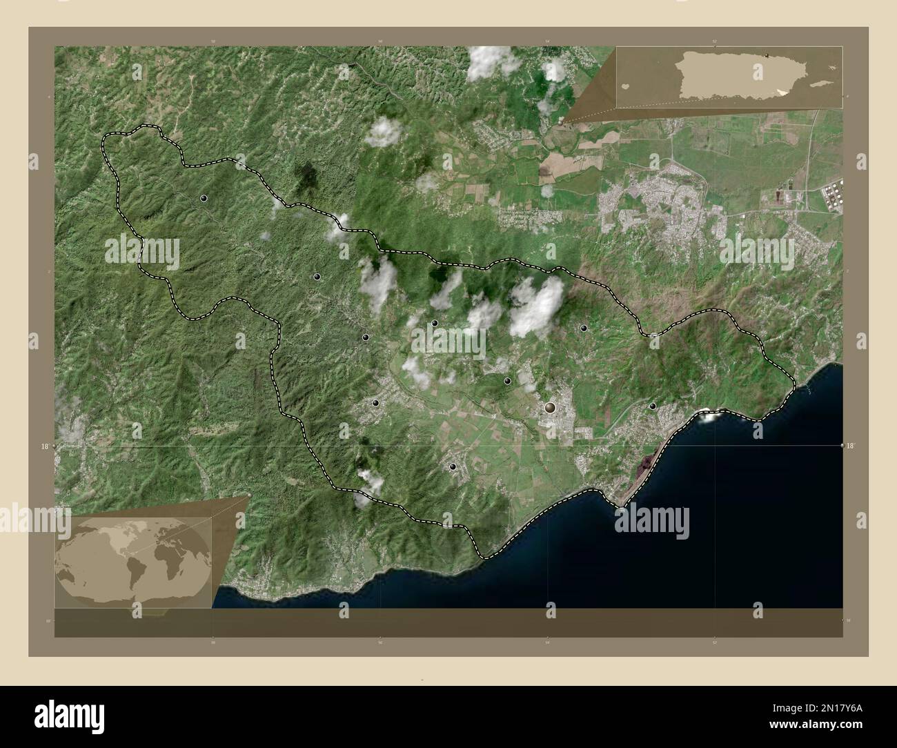 Maunabo, municipality of Puerto Rico. High resolution satellite map ...