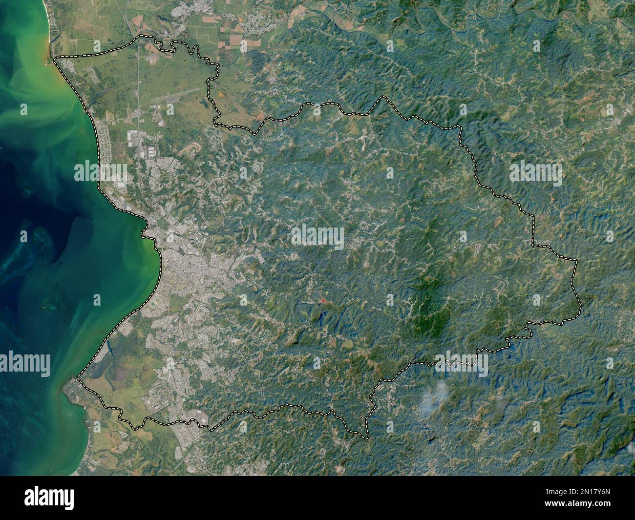 Mayaguez, municipality of Puerto Rico. High resolution satellite map ...