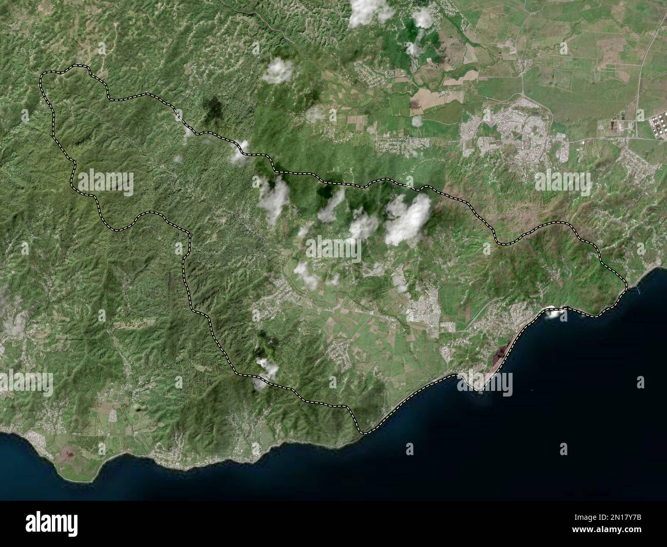 Maunabo, municipality of Puerto Rico. High resolution satellite map ...