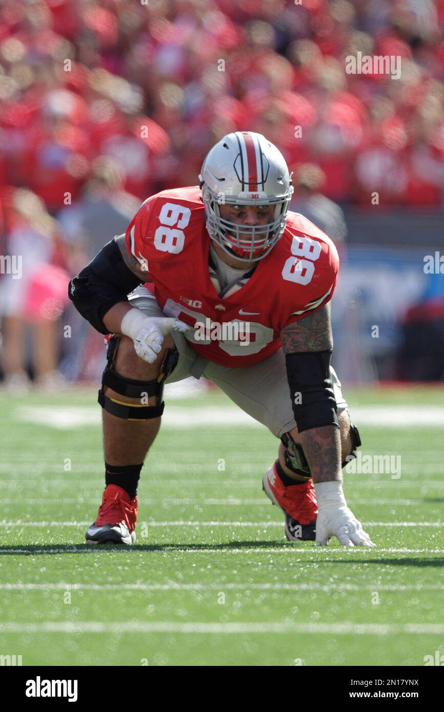 Ohio State offensive lineman Taylor Decker plays against Maryland in an ...