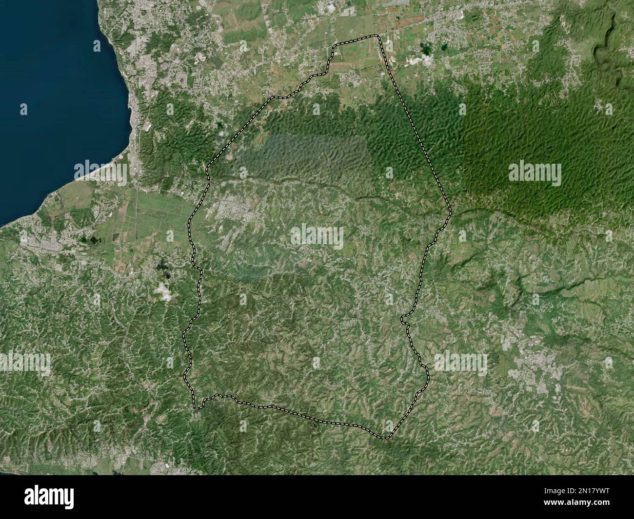 Moca, municipality of Puerto Rico. High resolution satellite map Stock ...