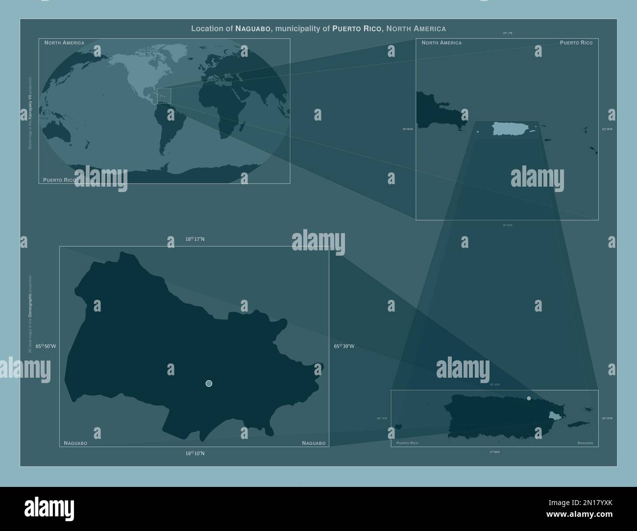 Naguabo, municipality of Puerto Rico. Diagram showing the location of ...