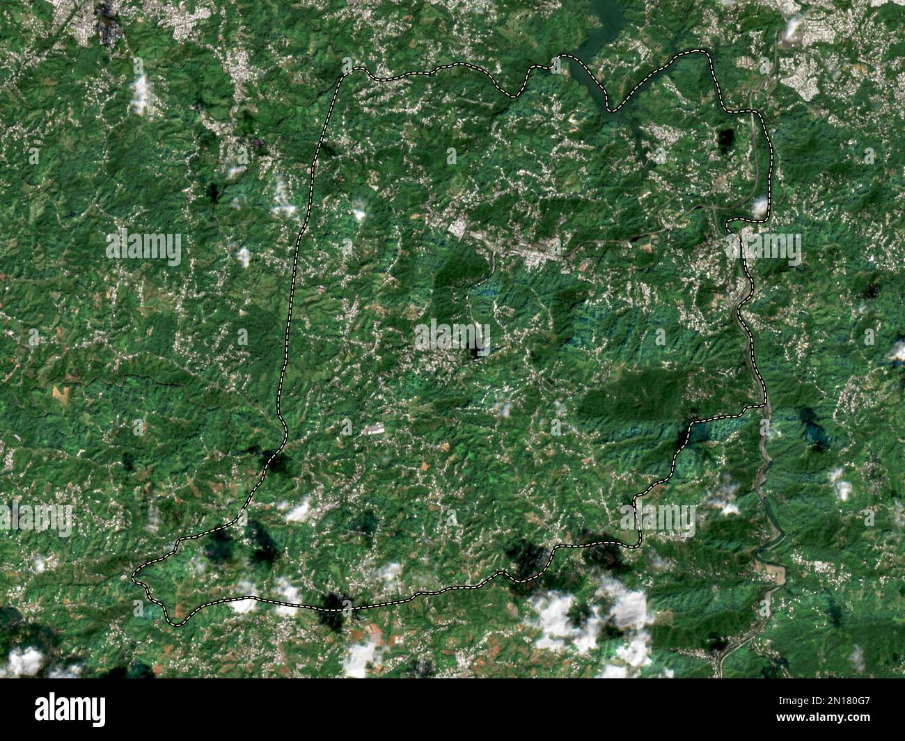 Naranjito, municipality of Puerto Rico. Low resolution satellite map ...