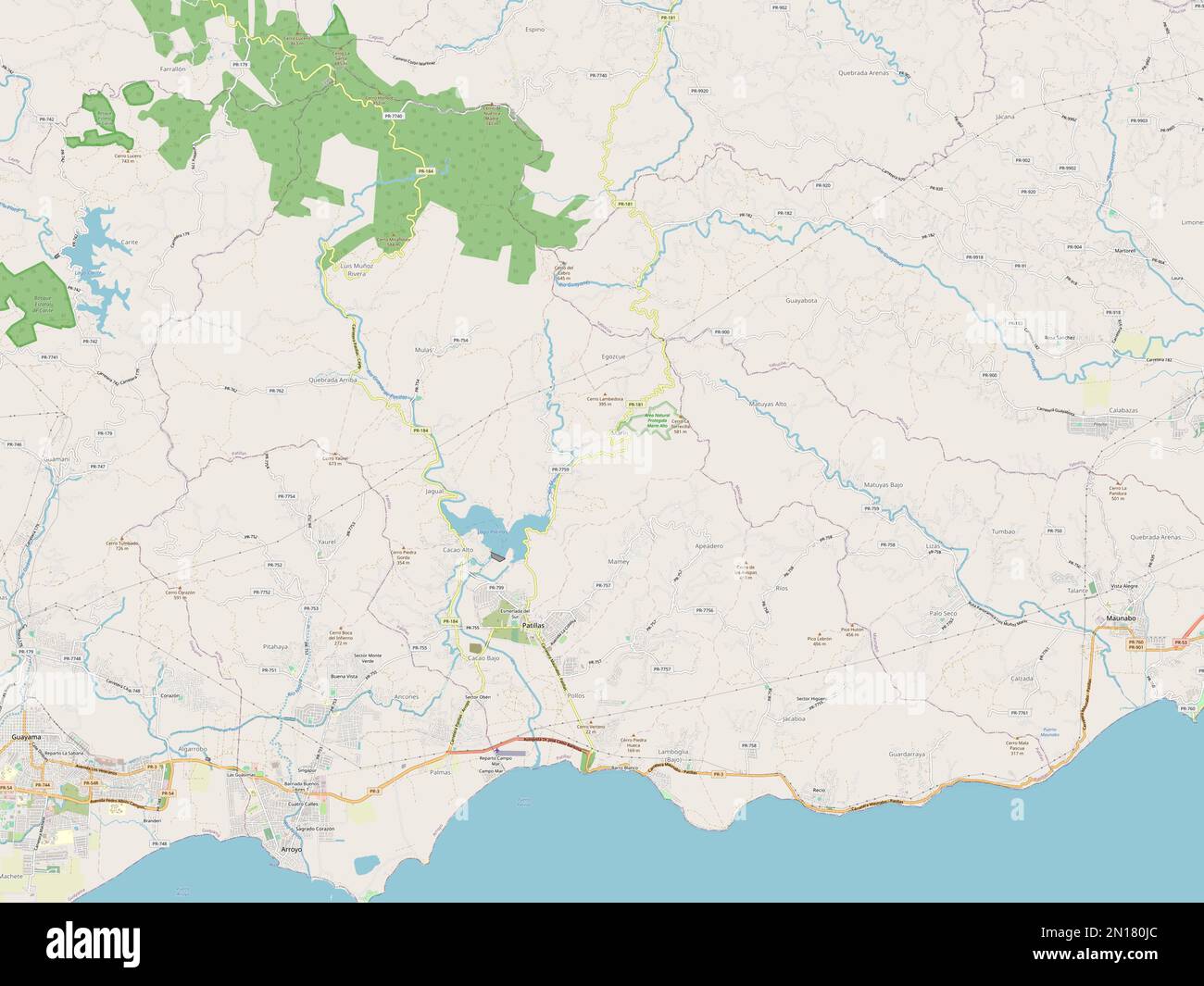 Patillas, municipality of Puerto Rico. Open Street Map Stock Photo - Alamy