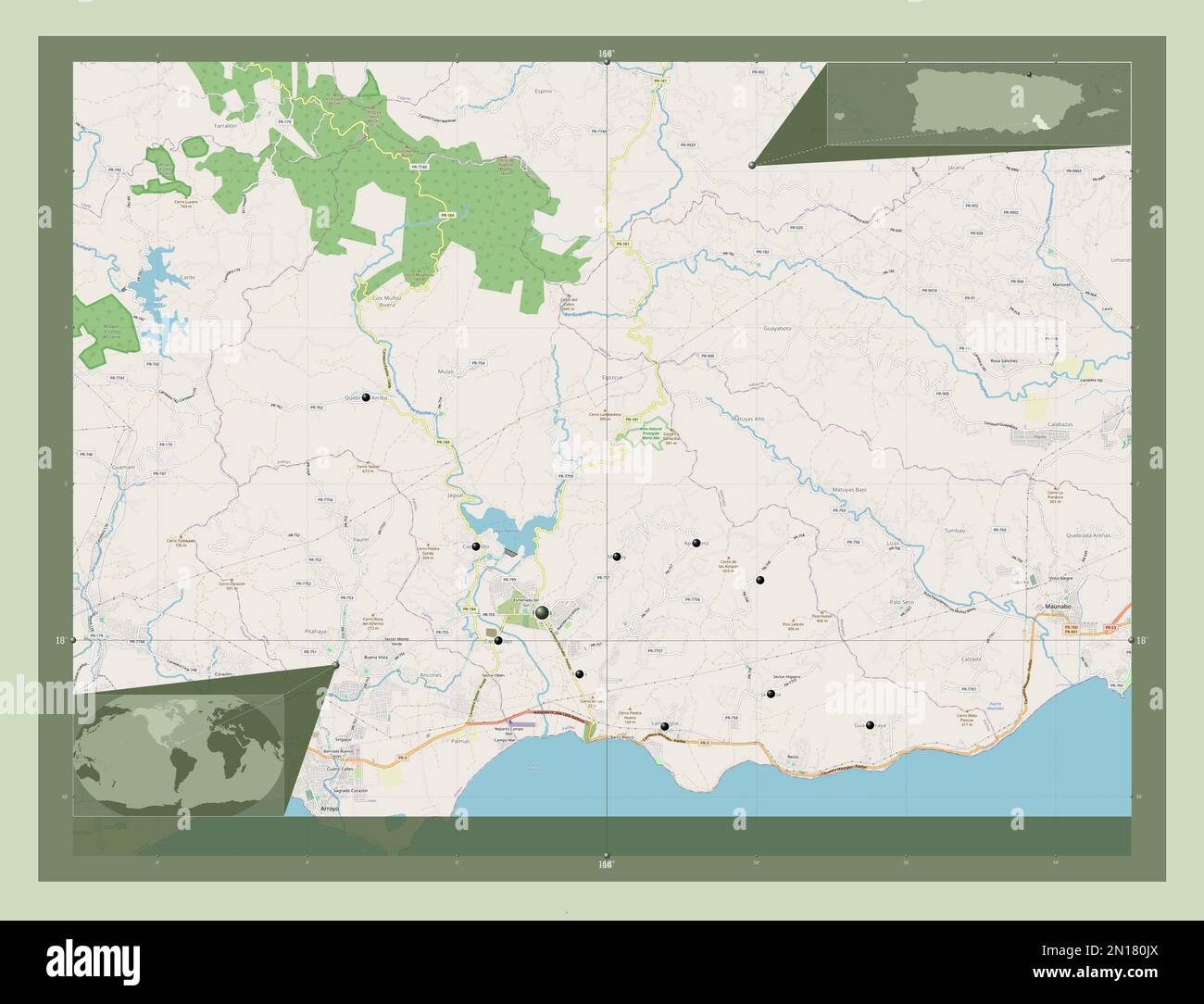 Patillas, municipality of Puerto Rico. Open Street Map. Locations of ...