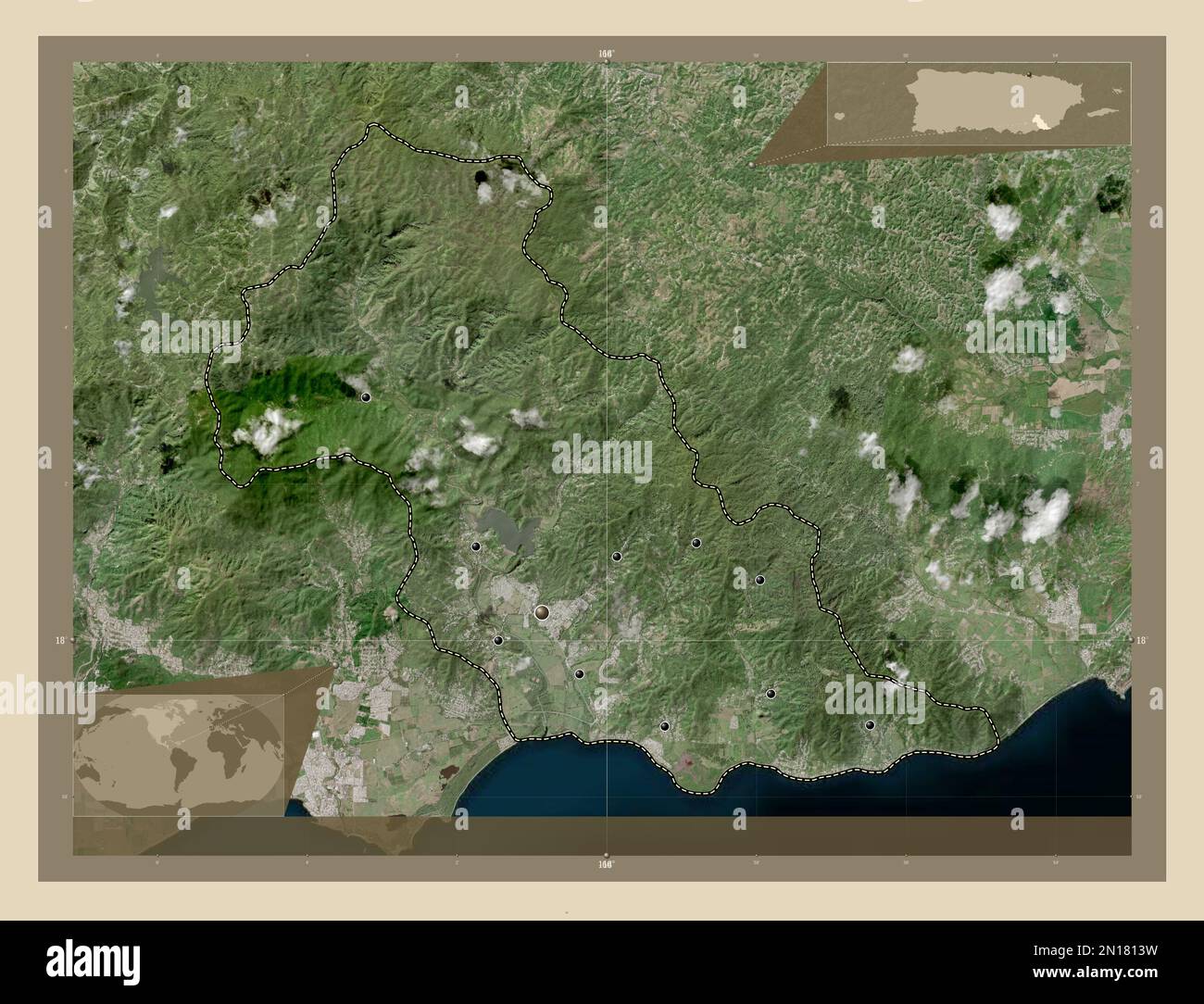 Patillas, municipality of Puerto Rico. High resolution satellite map ...