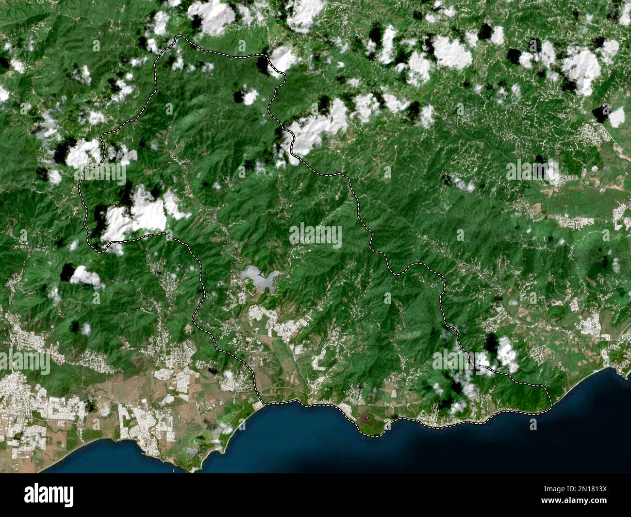 Patillas, municipality of Puerto Rico. Low resolution satellite map ...