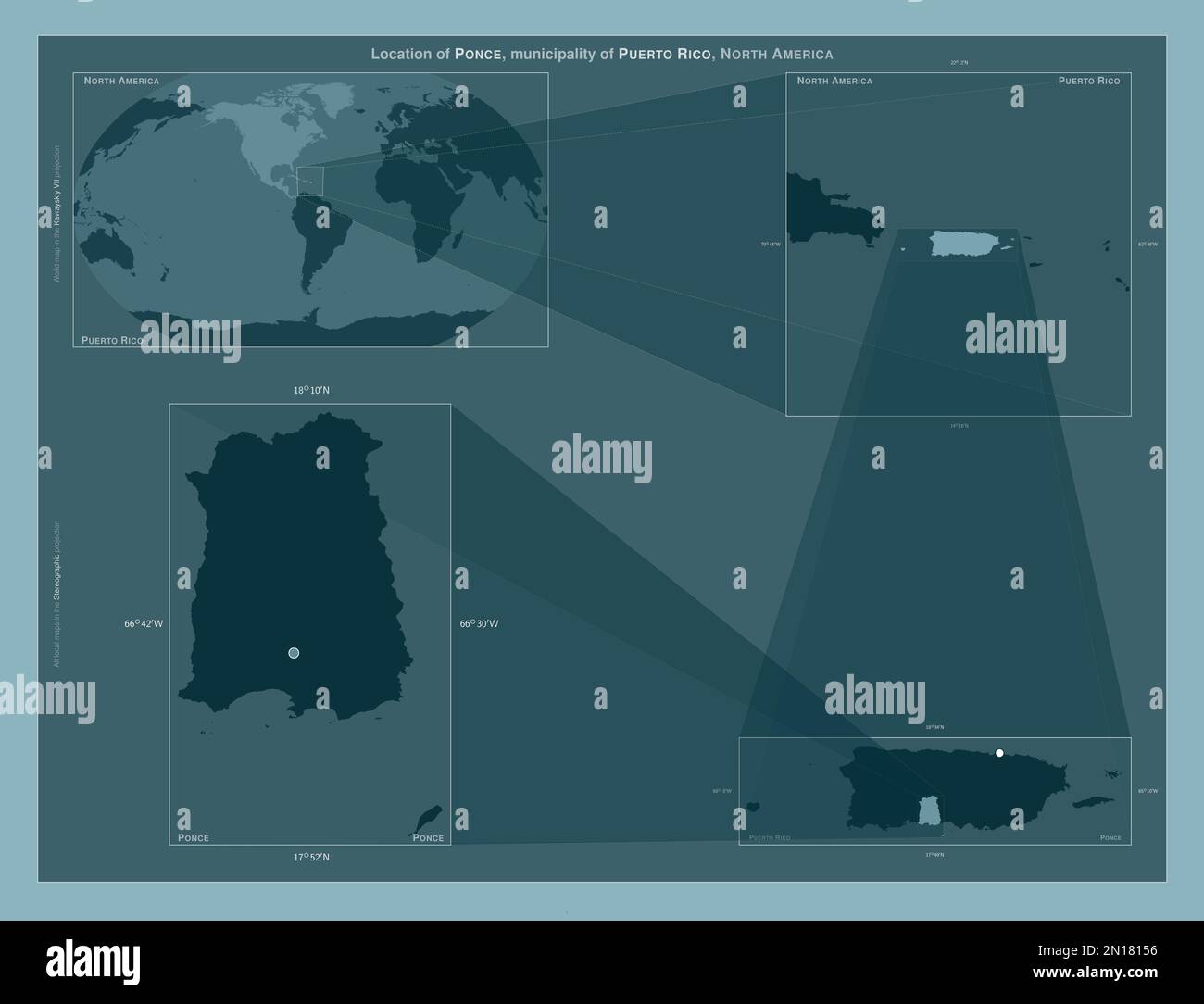 Ponce, municipality of Puerto Rico. Diagram showing the location of the ...