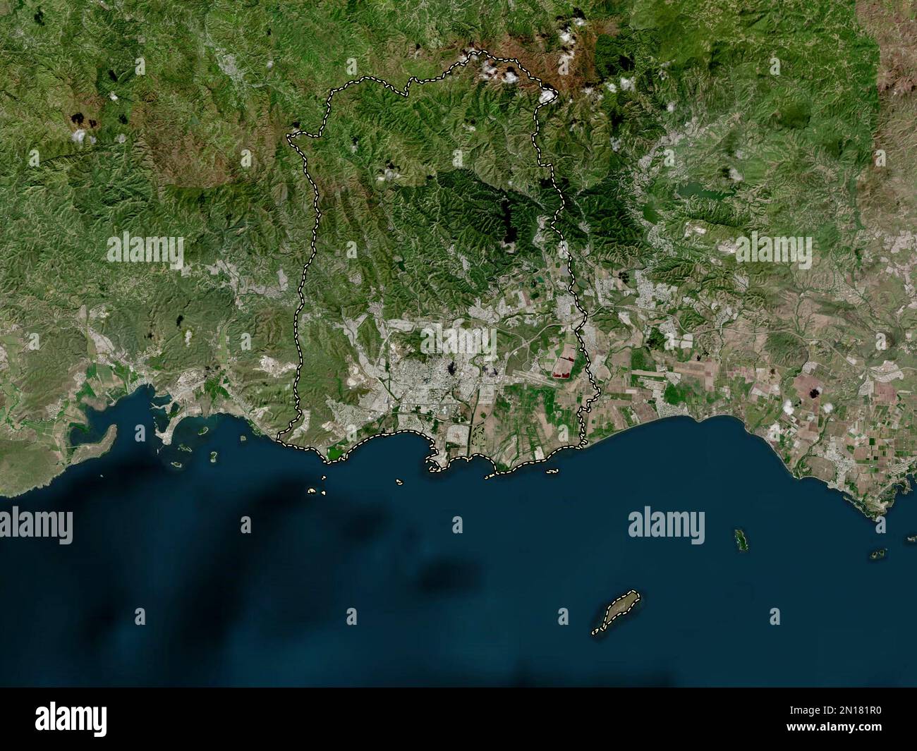 Ponce, municipality of Puerto Rico. High resolution satellite map Stock ...