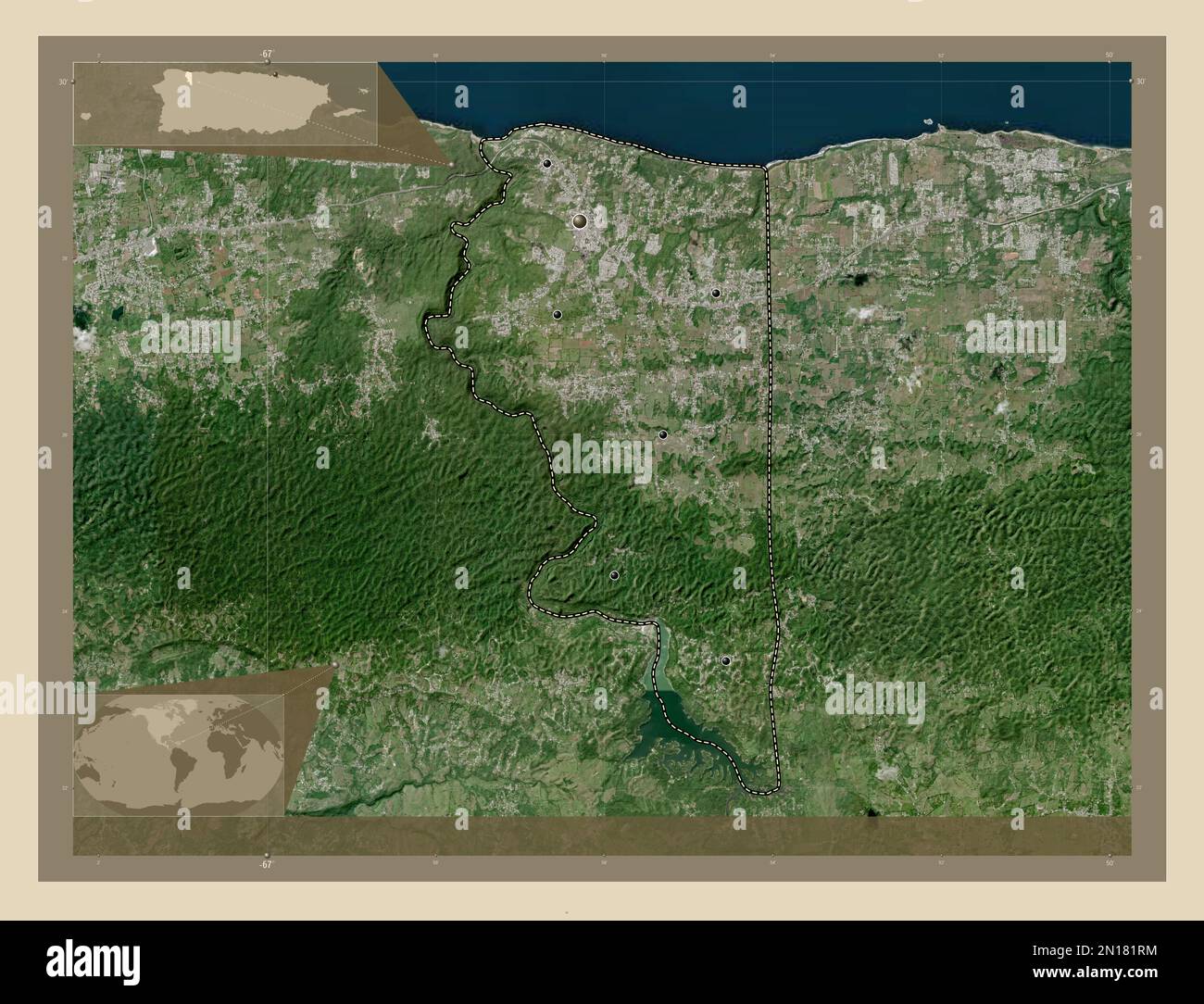 Quebradillas, municipality of Puerto Rico. High resolution satellite ...