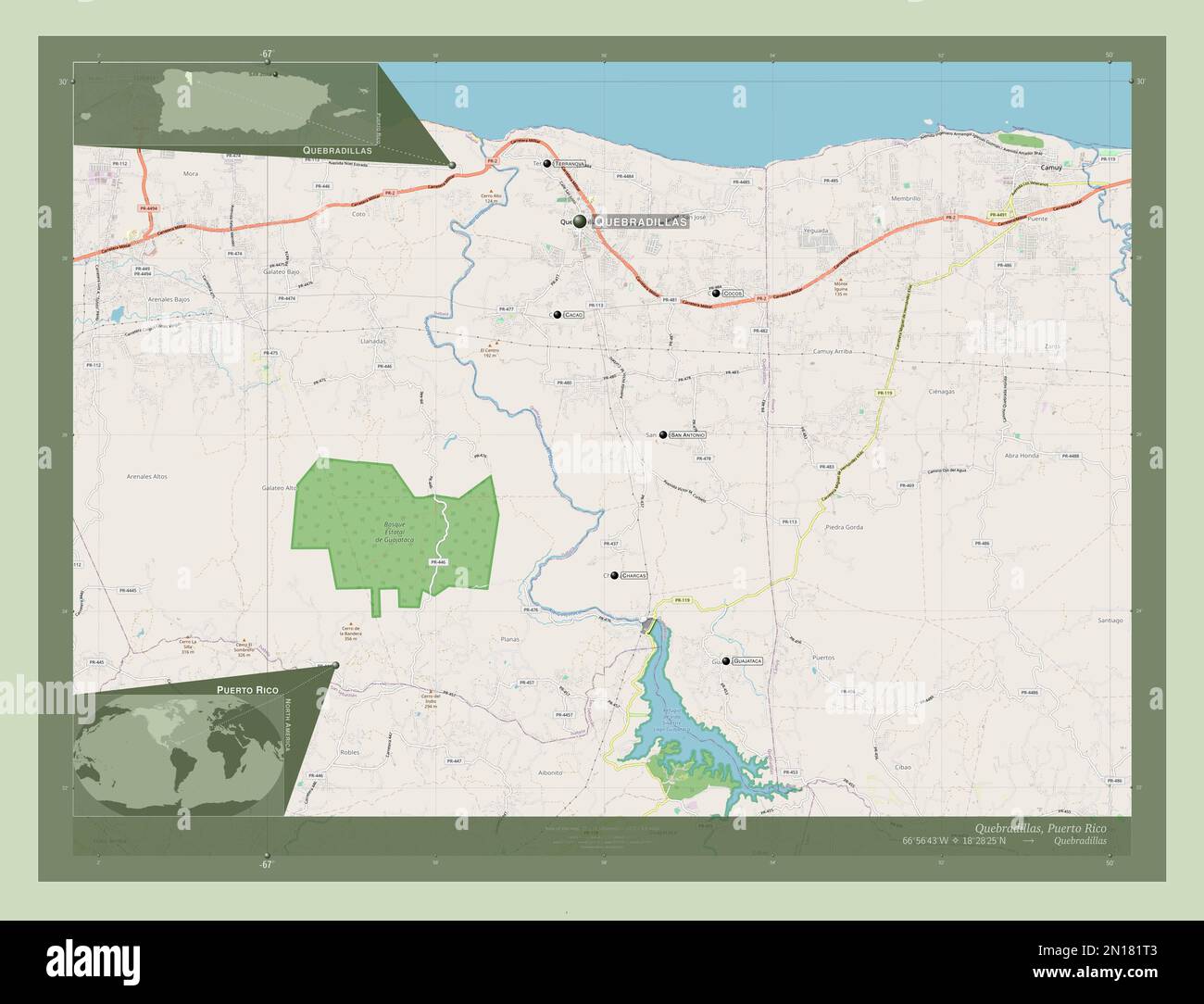 Quebradillas, municipality of Puerto Rico. Open Street Map. Locations ...