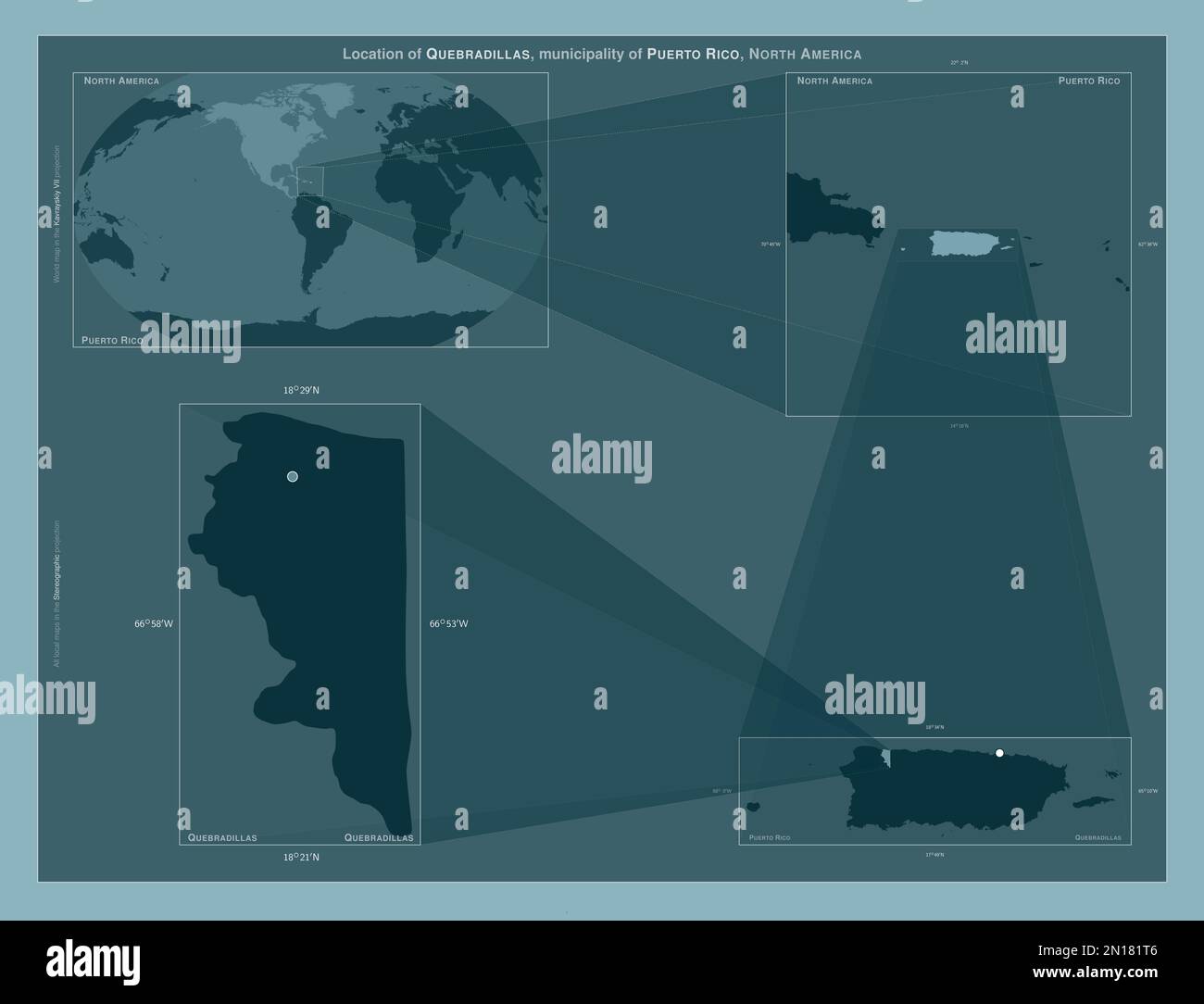 Quebradillas, municipality of Puerto Rico. Diagram showing the location ...