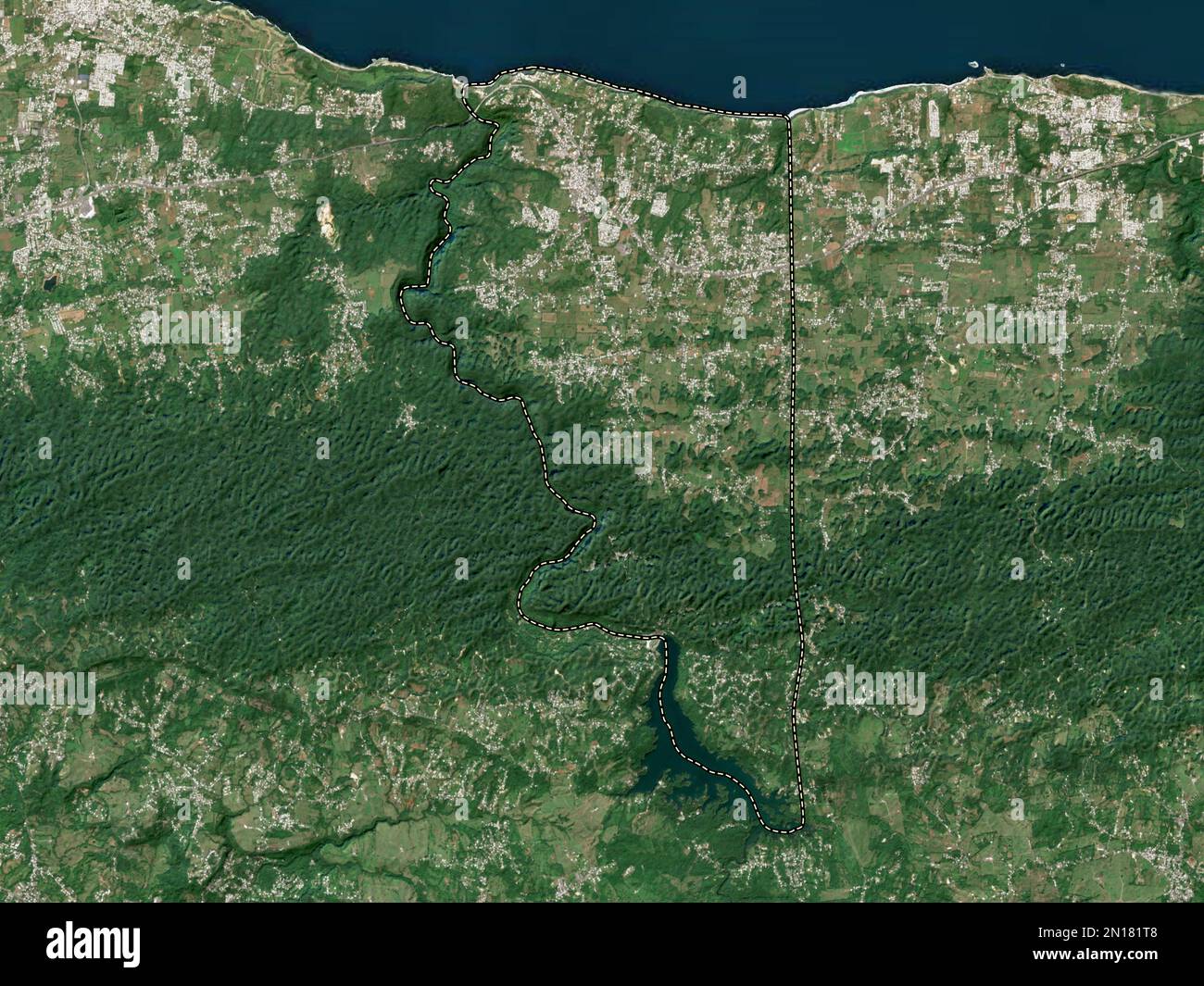 Quebradillas, municipality of Puerto Rico. Low resolution satellite map ...