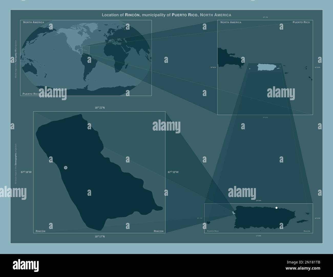 Rincon, municipality of Puerto Rico. Diagram showing the location of ...