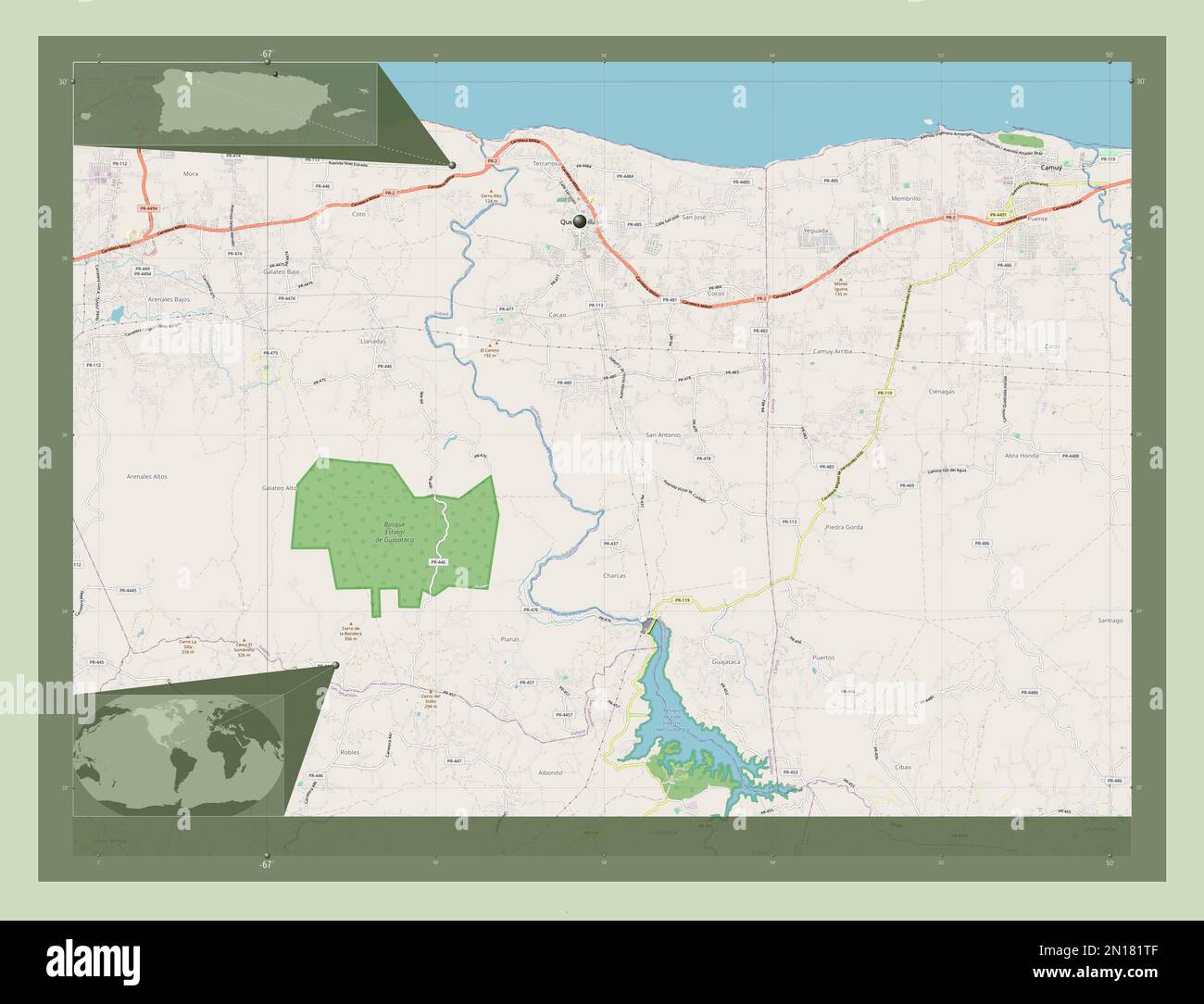 Quebradillas, municipality of Puerto Rico. Open Street Map. Corner ...