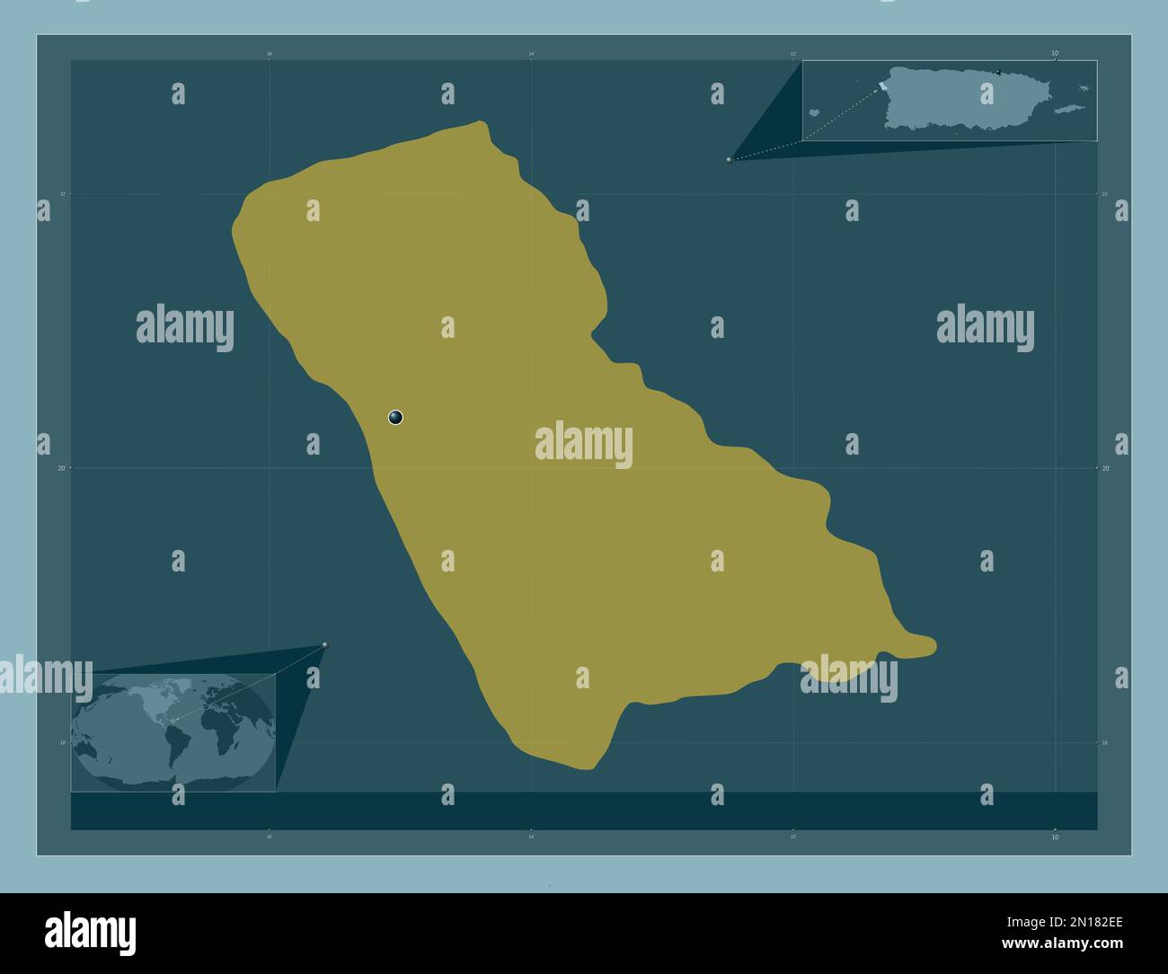 Rincon, municipality of Puerto Rico. Solid color shape. Corner ...
