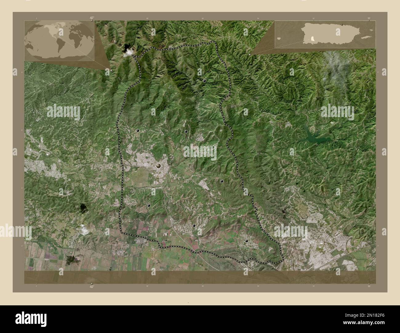 Sabana Grande, municipality of Puerto Rico. High resolution satellite ...