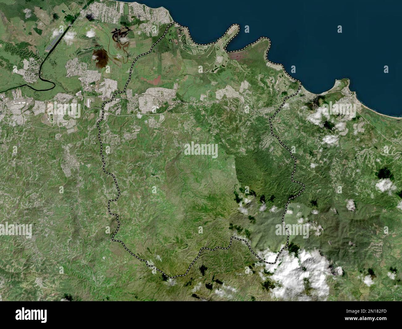 Rio Grande, municipality of Puerto Rico. High resolution satellite map ...