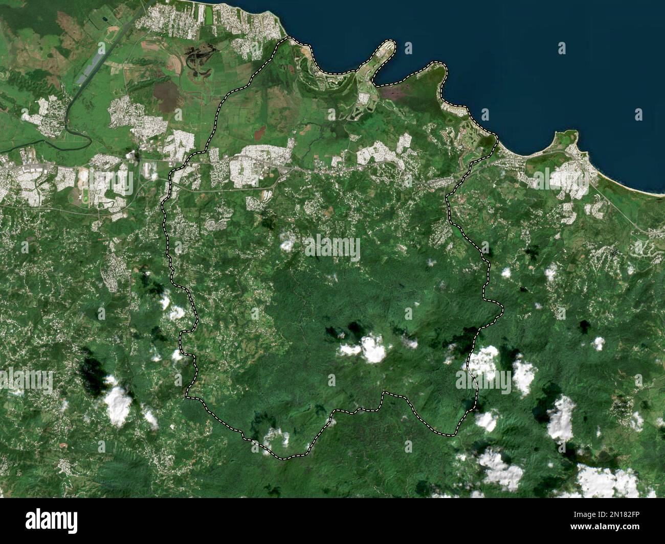 Rio Grande, municipality of Puerto Rico. Low resolution satellite map ...