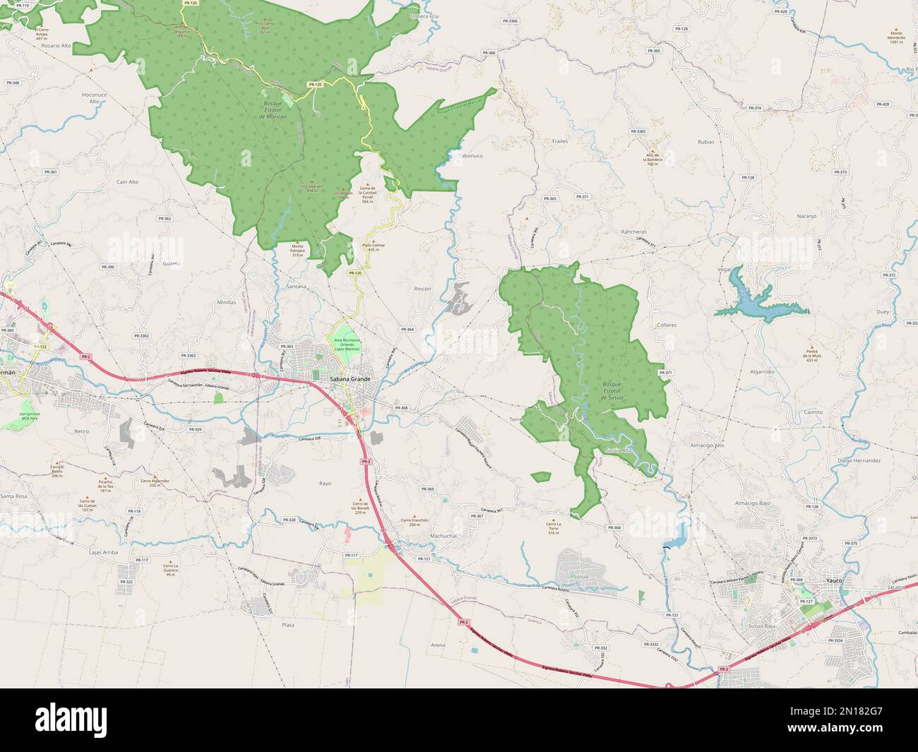 Sabana Grande, municipality of Puerto Rico. Open Street Map Stock Photo ...
