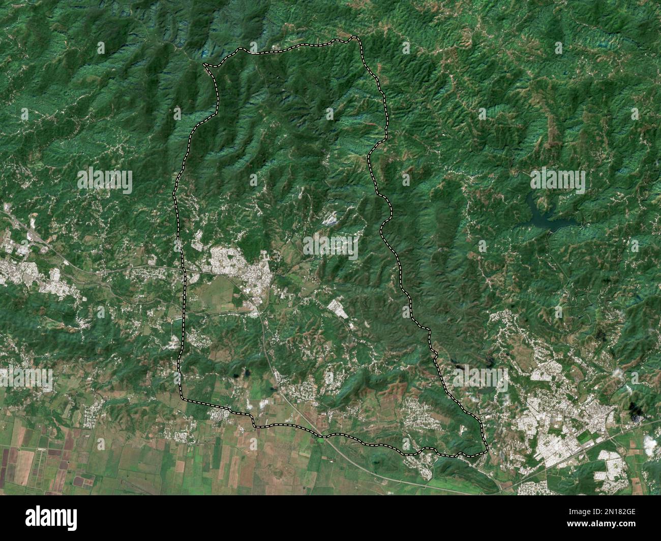 Sabana Grande, municipality of Puerto Rico. Low resolution satellite ...