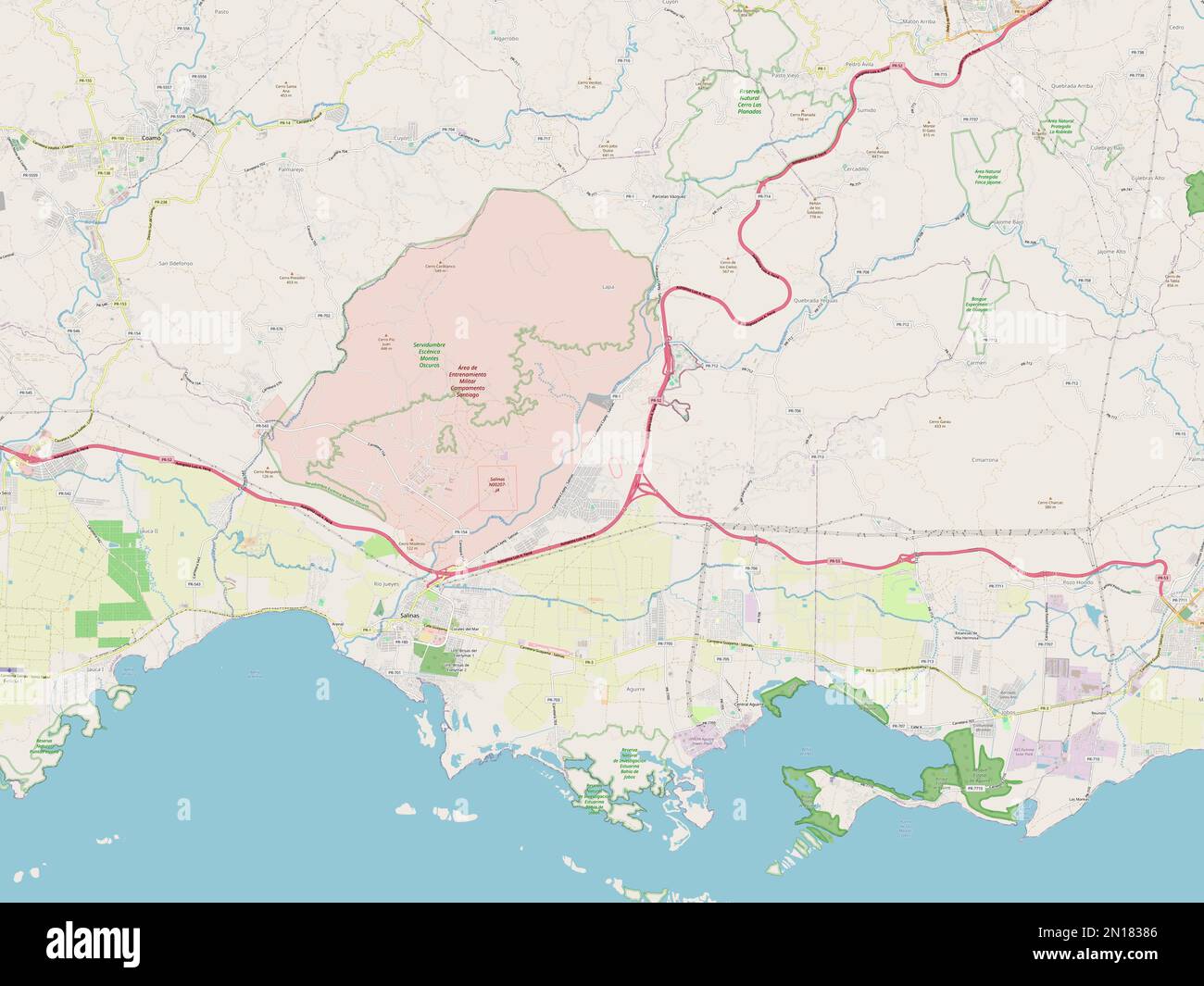 Salinas, municipality of Puerto Rico. Open Street Map Stock Photo - Alamy