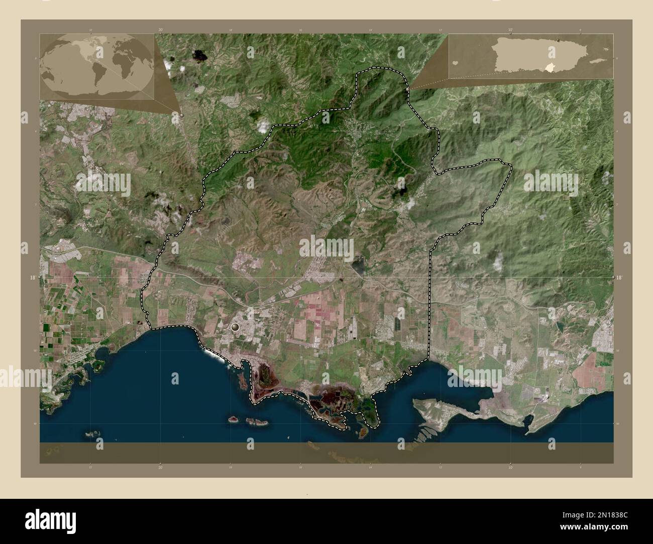 Salinas, municipality of Puerto Rico. High resolution satellite map ...