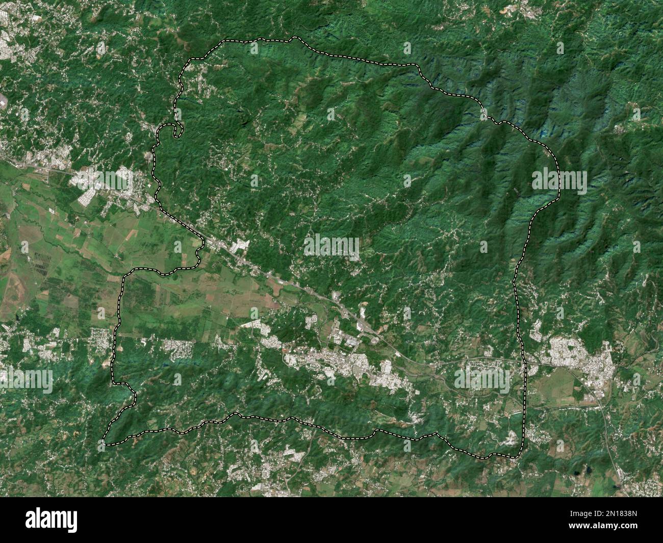 San German, municipality of Puerto Rico. Low resolution satellite map ...