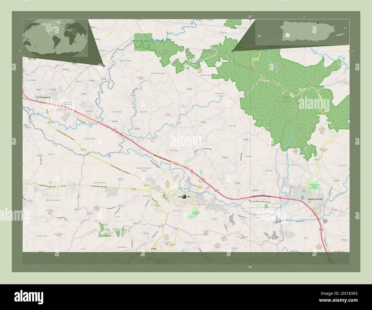 San German, municipality of Puerto Rico. Open Street Map. Corner ...