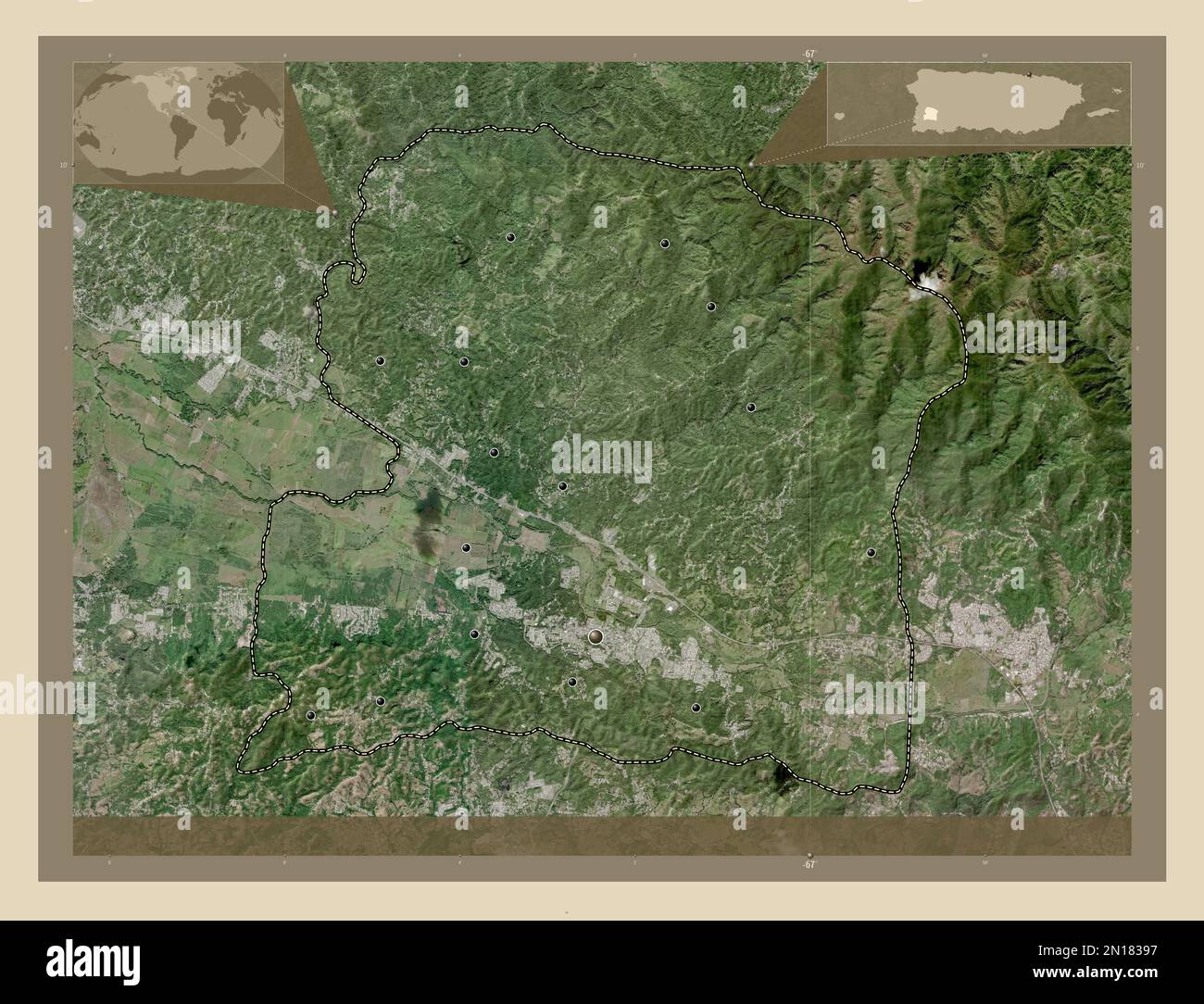 San German, municipality of Puerto Rico. High resolution satellite map ...