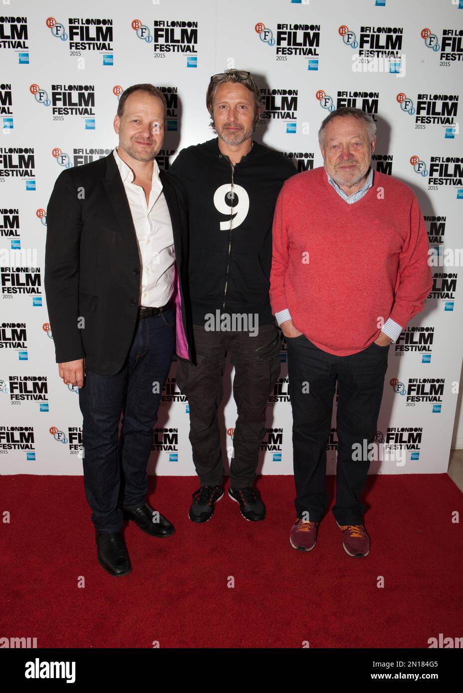 From left, Producer Kim Magnusson, Actor Mads Mikkelsen, and Producer ...