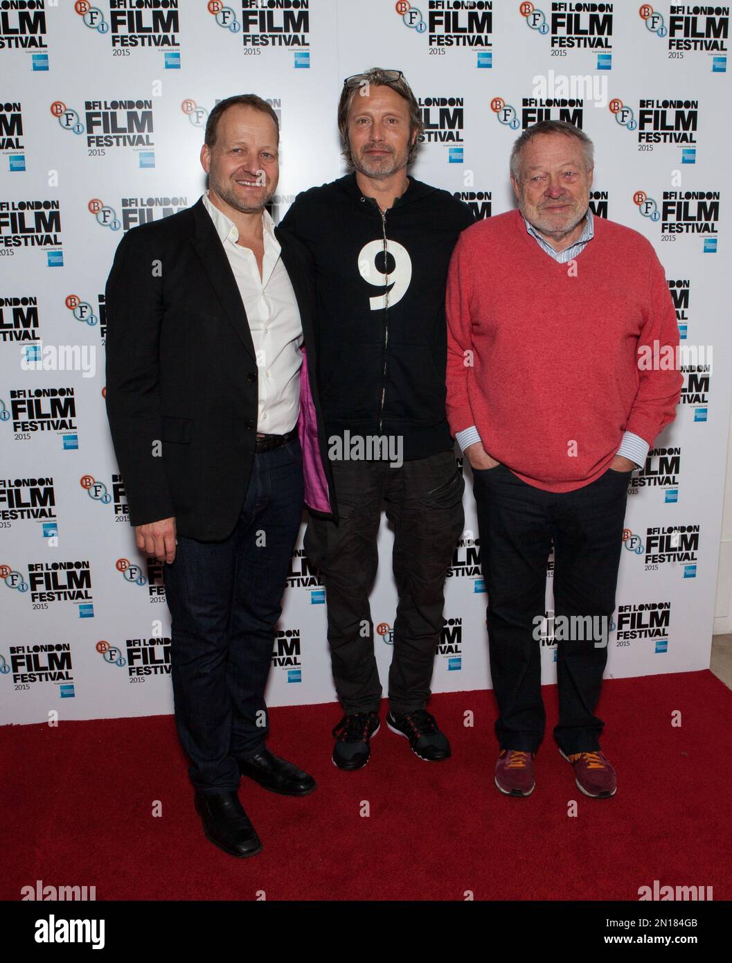 From left, Producer Kim Magnusson, Actor Mads Mikkelsen, and Producer ...