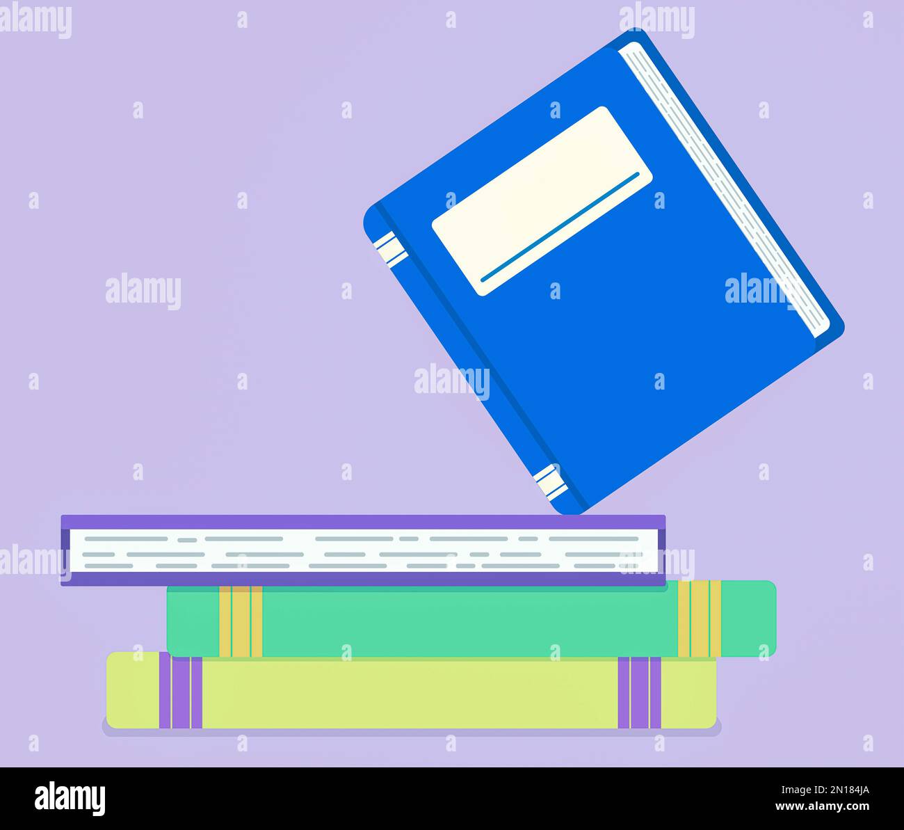 Set of colored books in flat design Stock Photo - Alamy