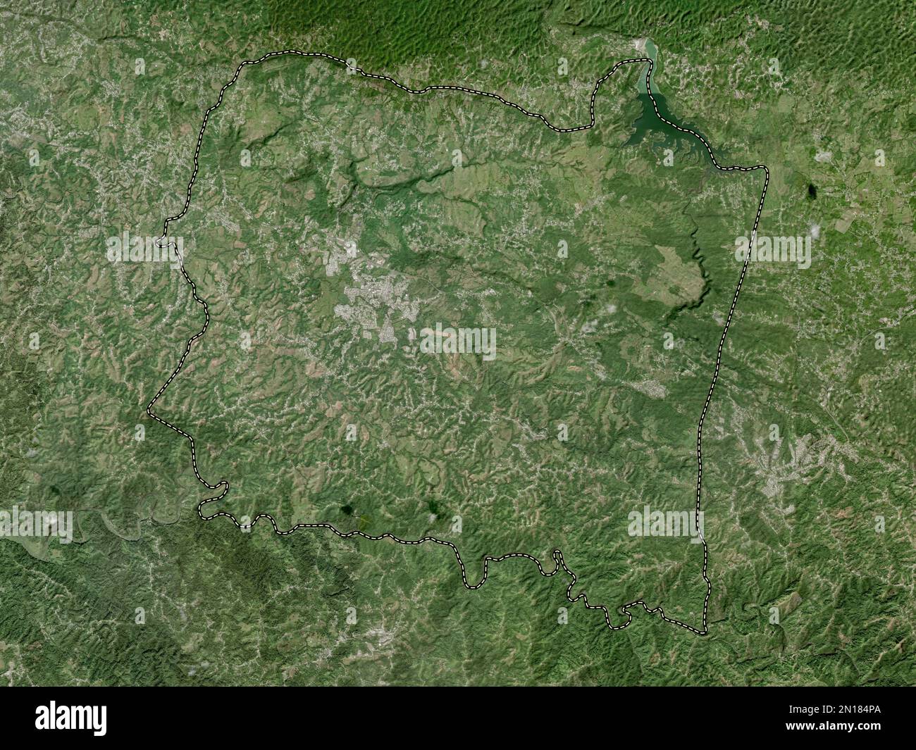 San Sebastian, municipality of Puerto Rico. High resolution satellite ...