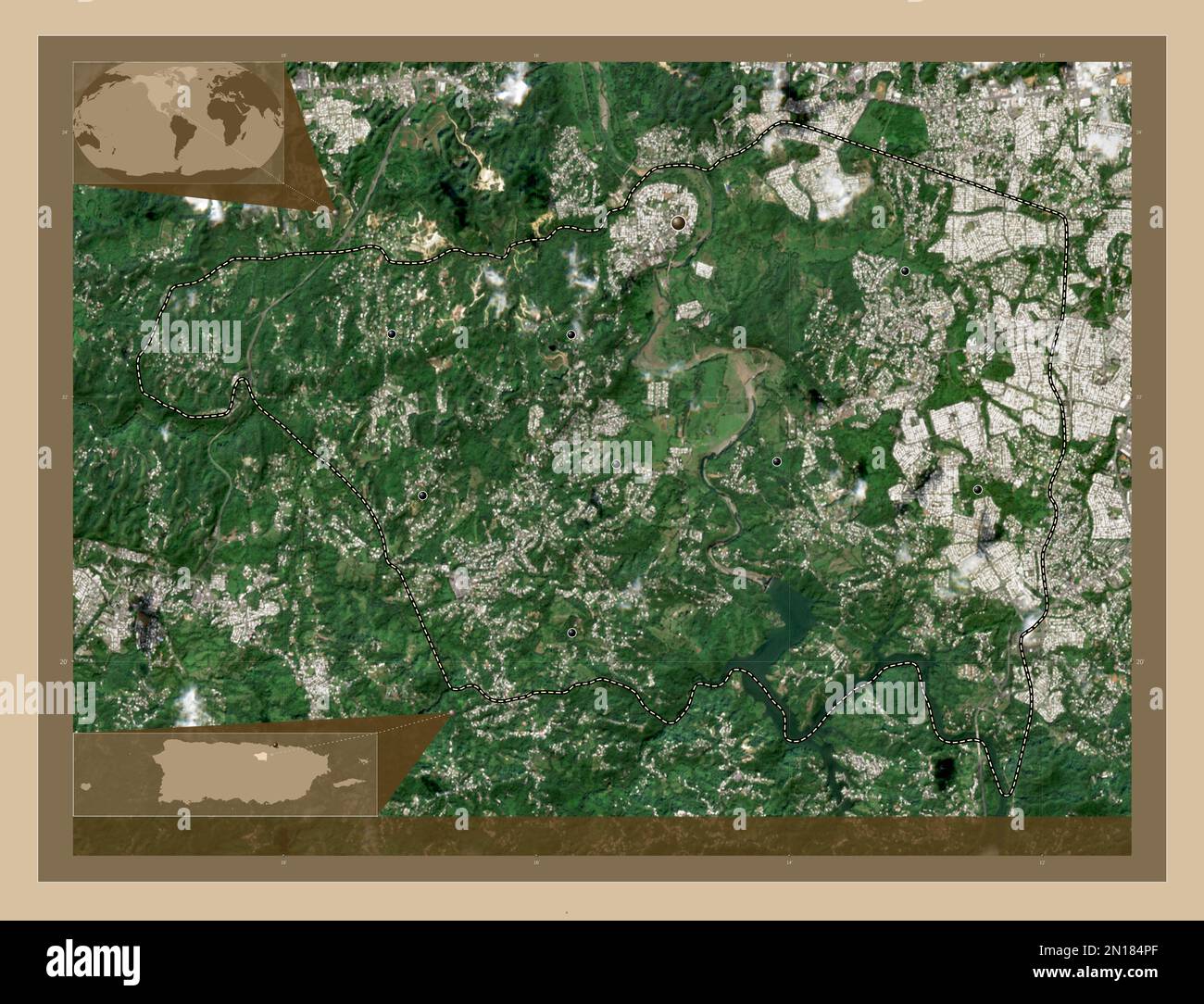 Toa Alta, municipality of Puerto Rico. Low resolution satellite map ...