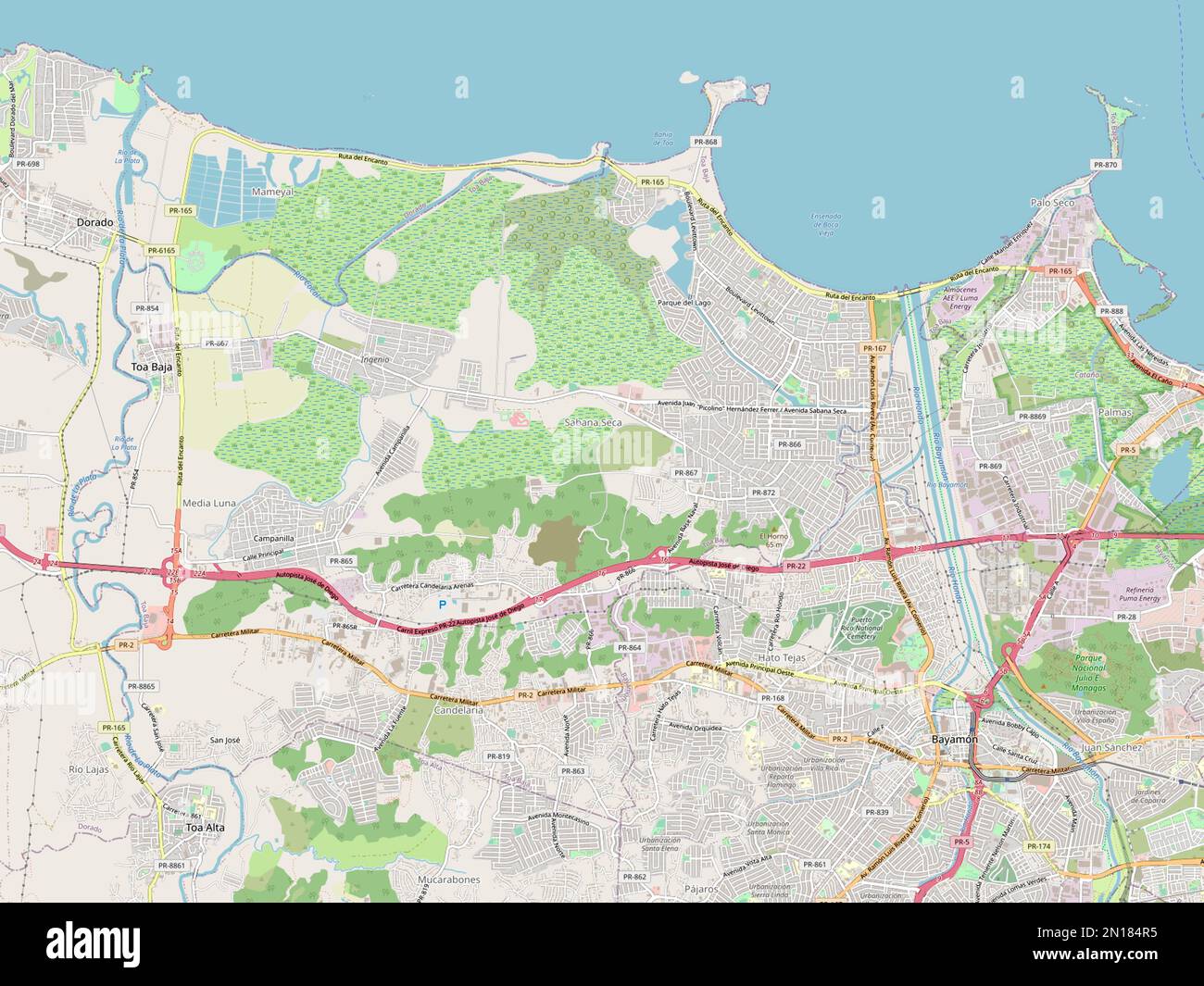 Toa Baja, municipality of Puerto Rico. Open Street Map Stock Photo - Alamy