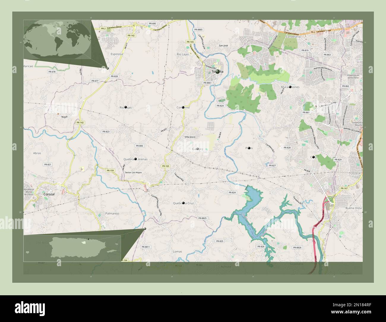 Toa Alta, municipality of Puerto Rico. Open Street Map. Locations of ...