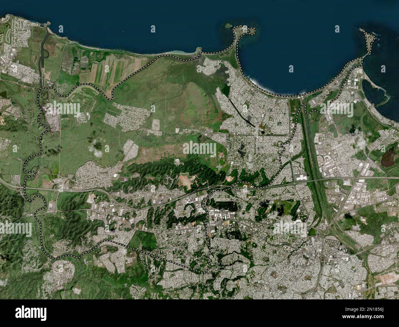 Toa Baja, municipality of Puerto Rico. High resolution satellite map ...