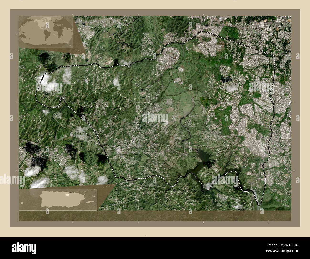 Toa Alta, municipality of Puerto Rico. High resolution satellite map ...