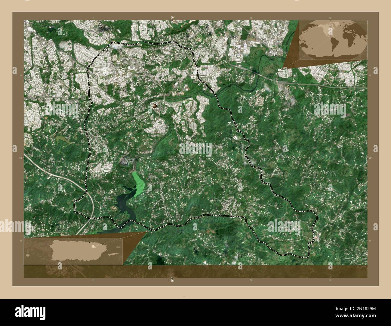 Trujillo Alto, municipality of Puerto Rico. Low resolution satellite ...