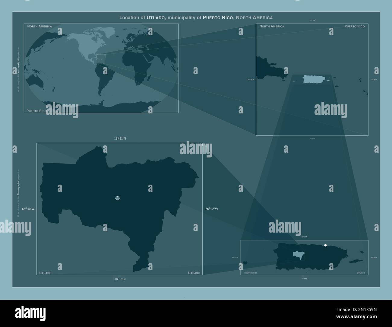 Utuado, municipality of Puerto Rico. Diagram showing the location of ...