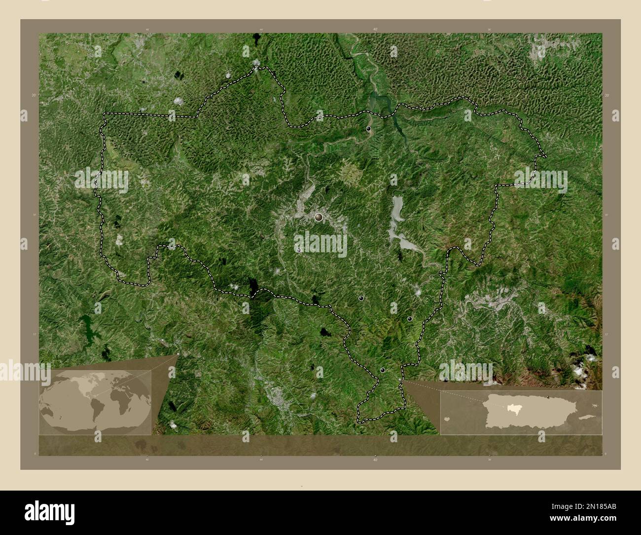 Utuado, municipality of Puerto Rico. High resolution satellite map ...