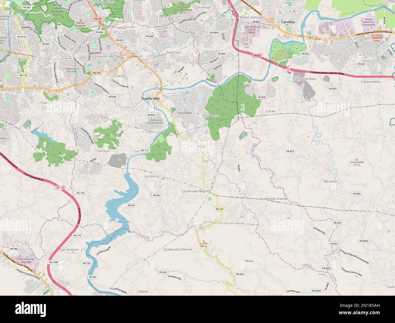 Trujillo Alto, municipality of Puerto Rico. Open Street Map Stock Photo ...