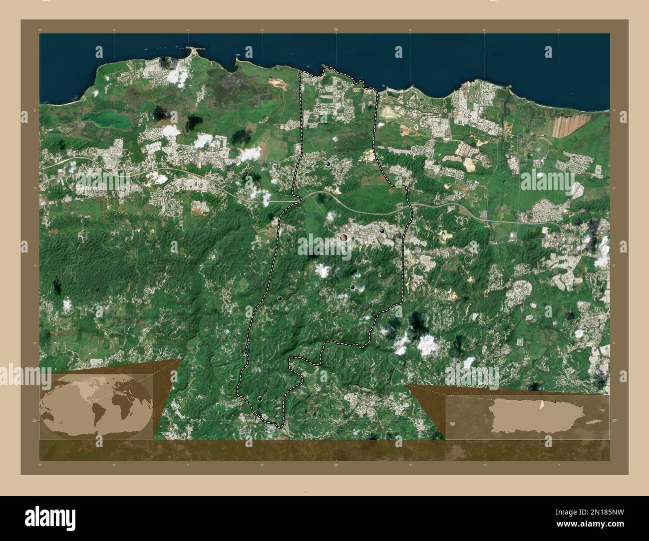 Vega Alta, municipality of Puerto Rico. Low resolution satellite map ...